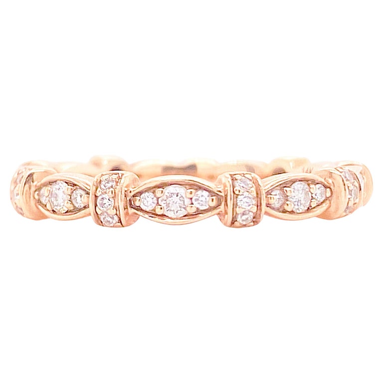 Customizable Diamond Stackable Band Rose Gold .29 Ct Diamond Wedding ...