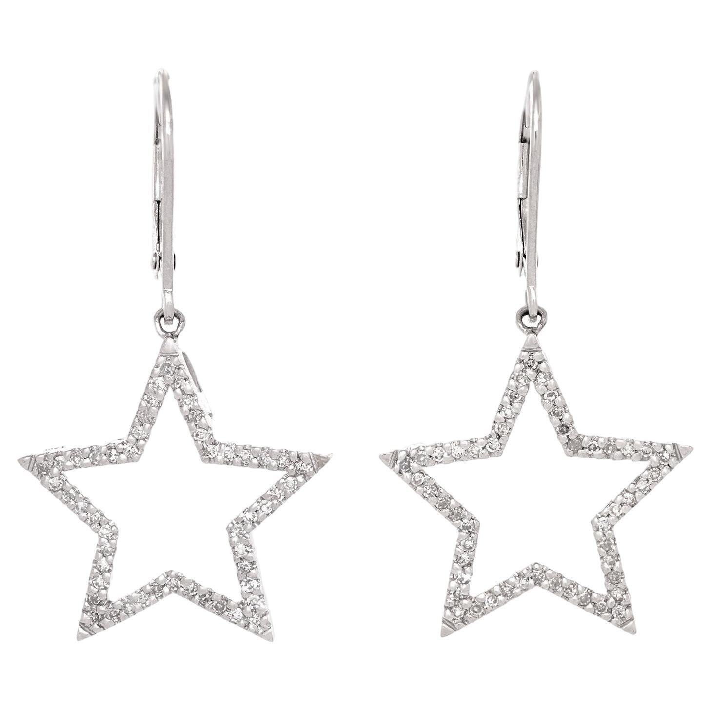 Diamond Star Earrings For Sale at 1stDibs