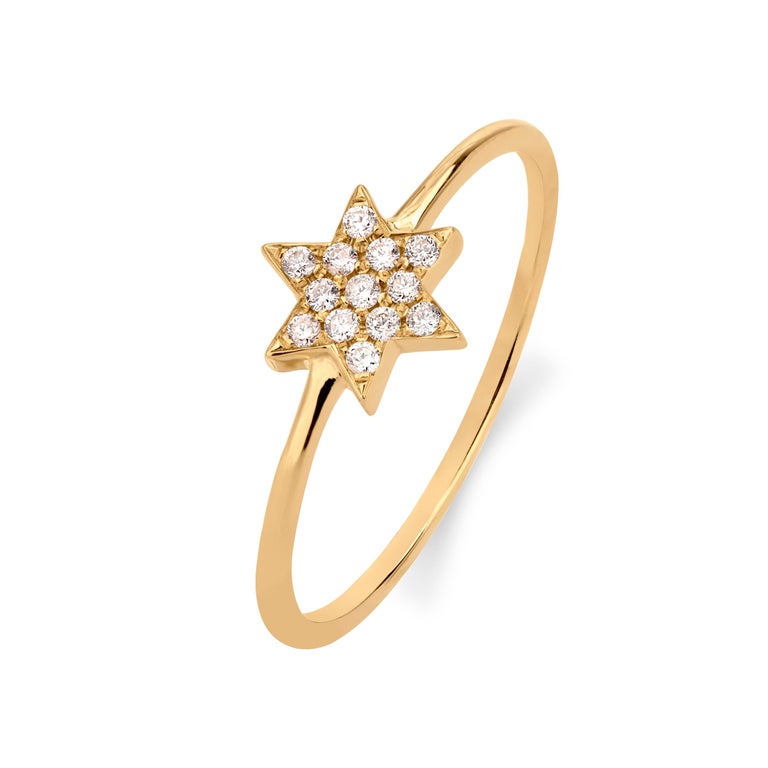 Luxle Diamond Star Ring in 18k Yellow Gold For Sale at 1stDibs