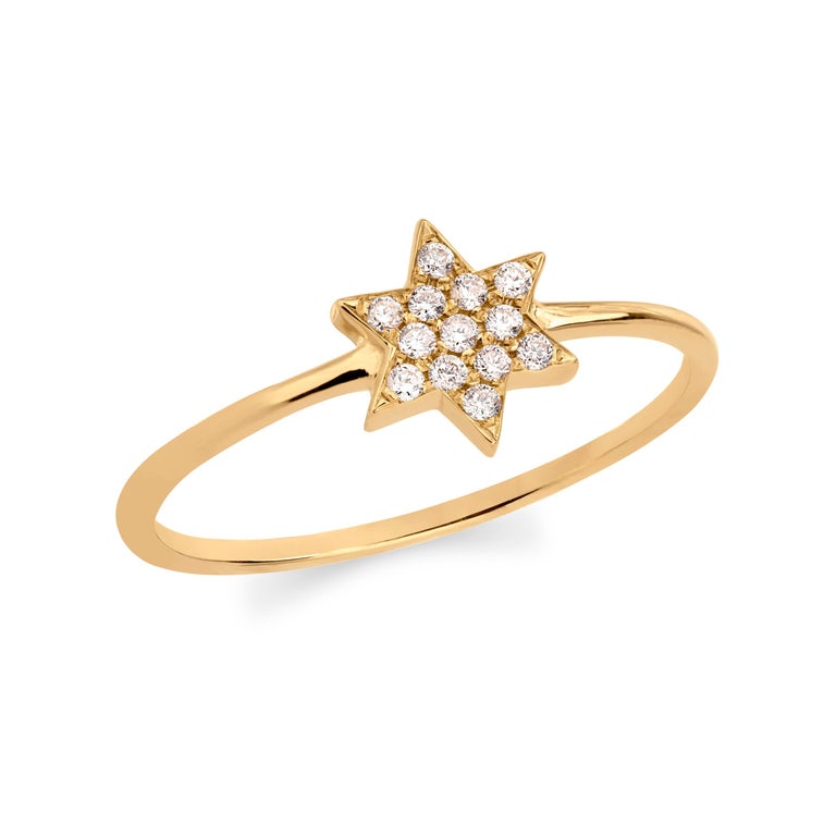 Luxle Diamond Star Ring in 18k Yellow Gold For Sale at 1stDibs