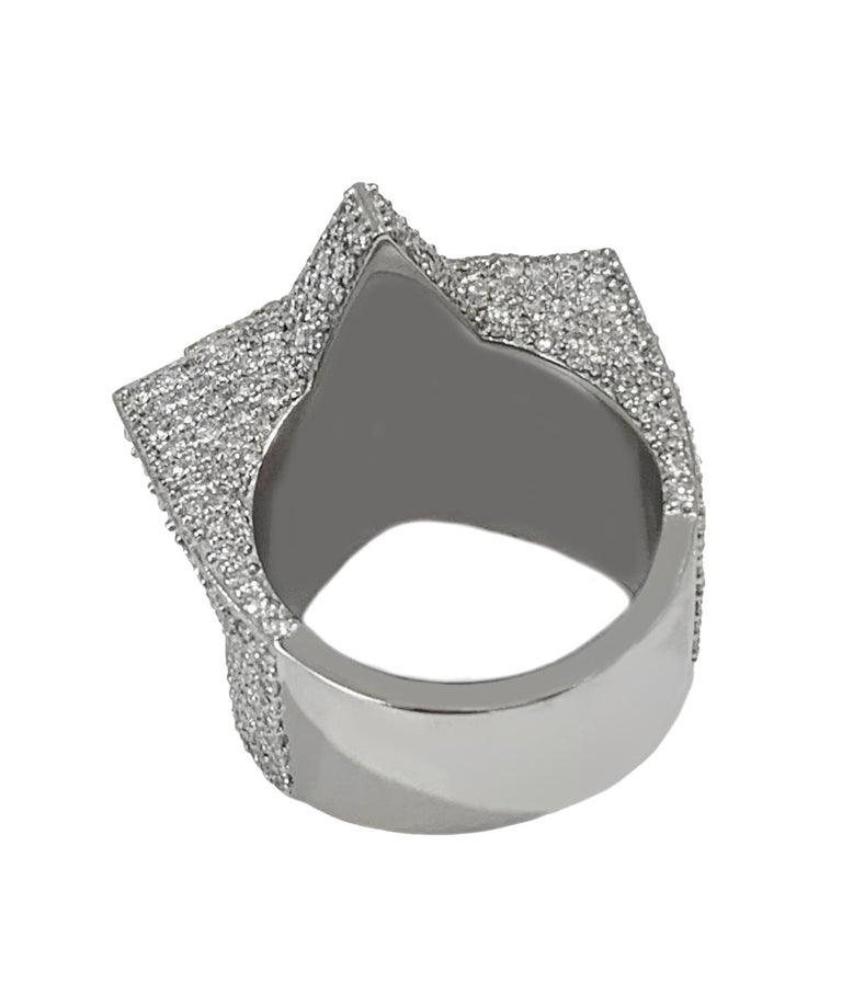 Diamond Star Two Tone Men Ring For Sale at 1stDibs