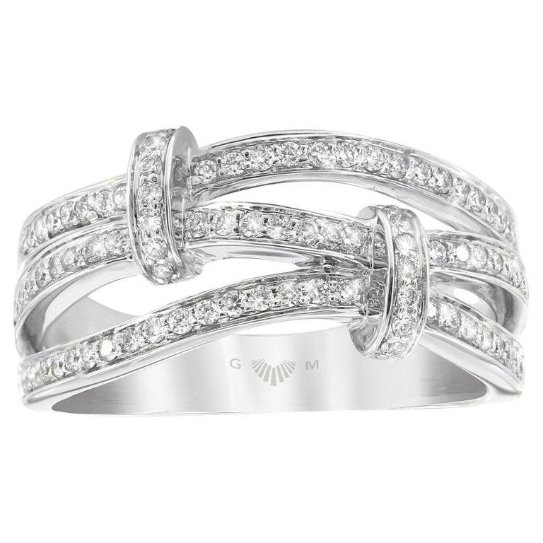 Diamond Statement Ring, 18ct White Gold, 0.36ct Brilliant Cut Diamonds ...