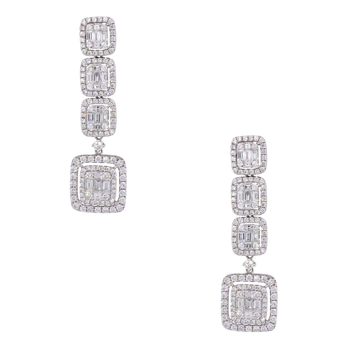Brilliant Diamond Drop Earrings at 1stDibs