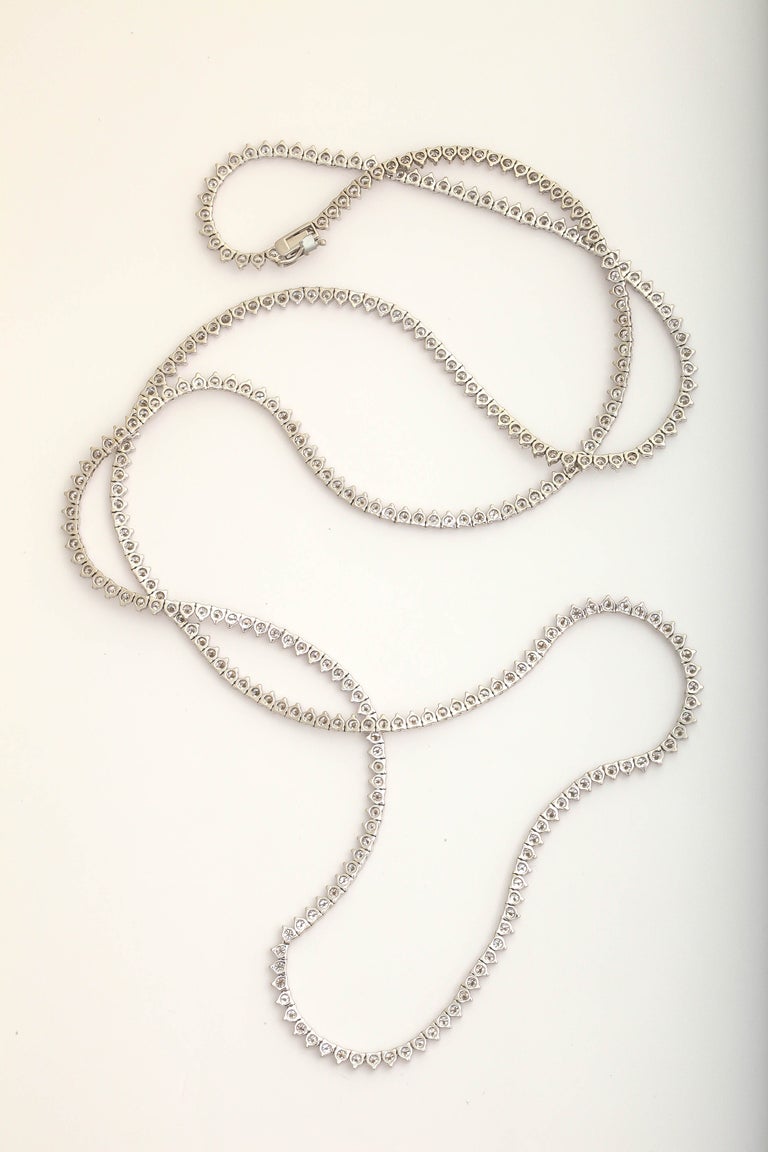 Diamond Straight Line Necklace 18 Carat F-G SI1-SI2 For Sale at 1stDibs