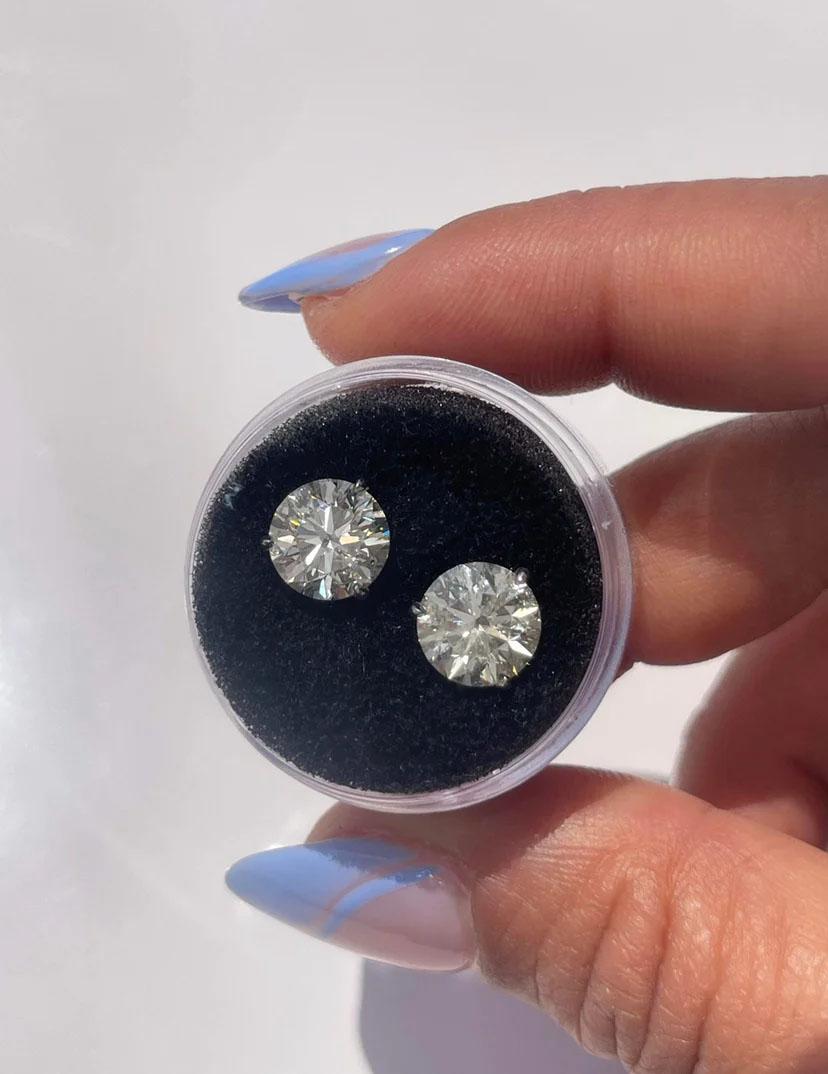 Diamond Stud Earring - 4 Prong Push Back Martini Setting For Sale at 1stDibs