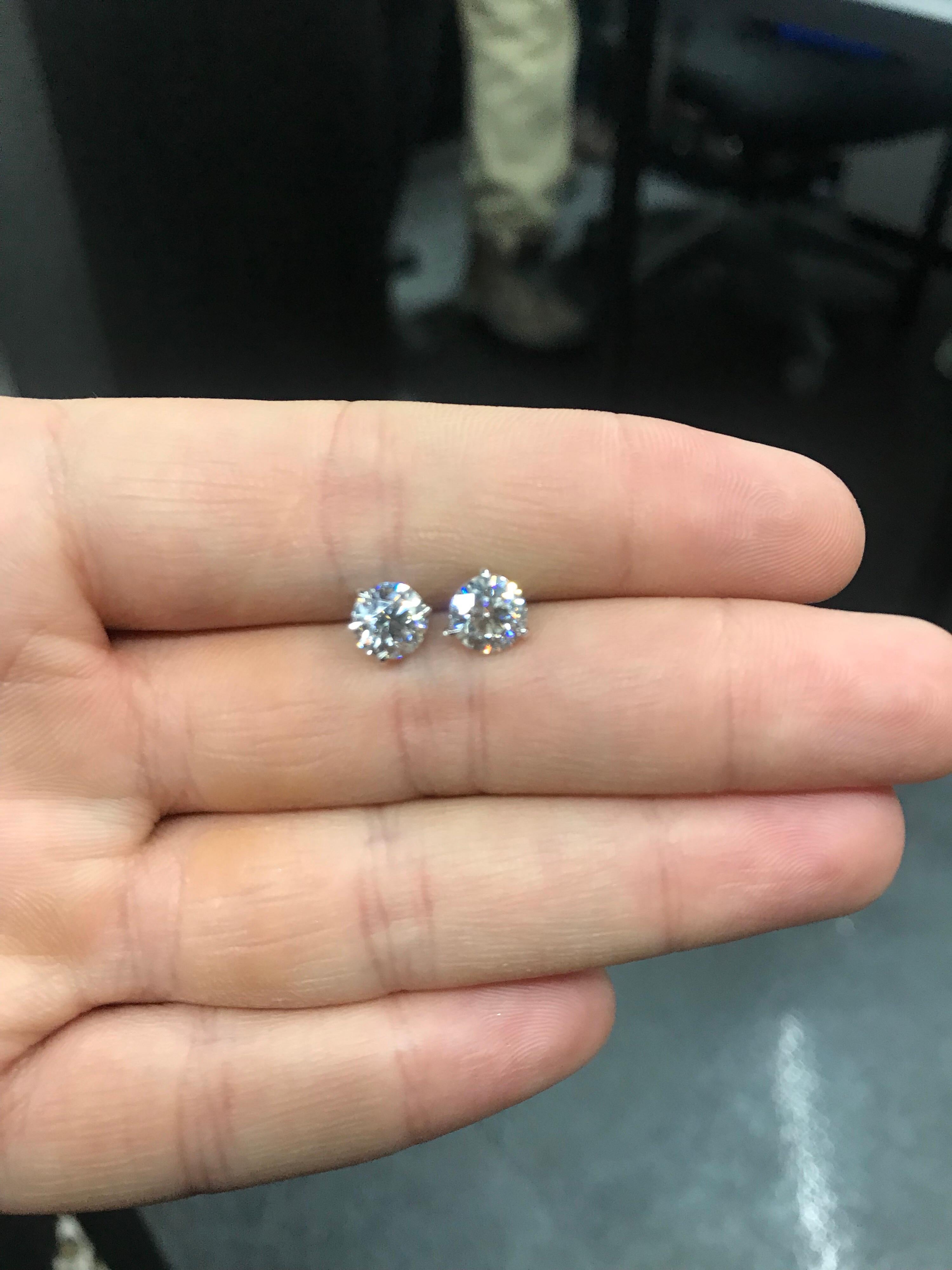 Diamond Stud Earrings, 2.04 Carats, GIA Certified, I-J SI2-I1 at ...