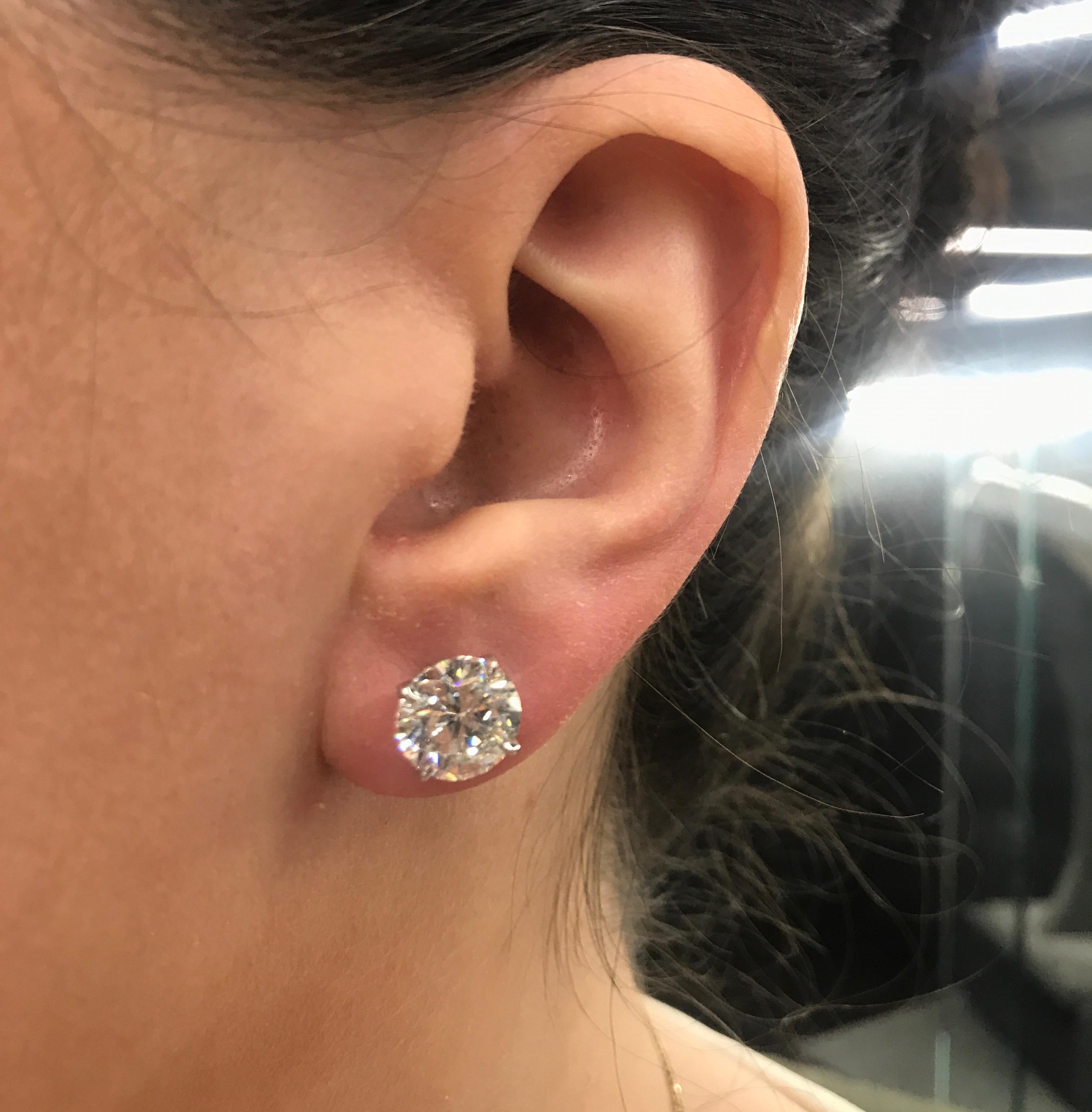 Diamond Stud Earrings 6.04 Carat K SI3-I1 at 1stDibs | 2 carat diamond ...