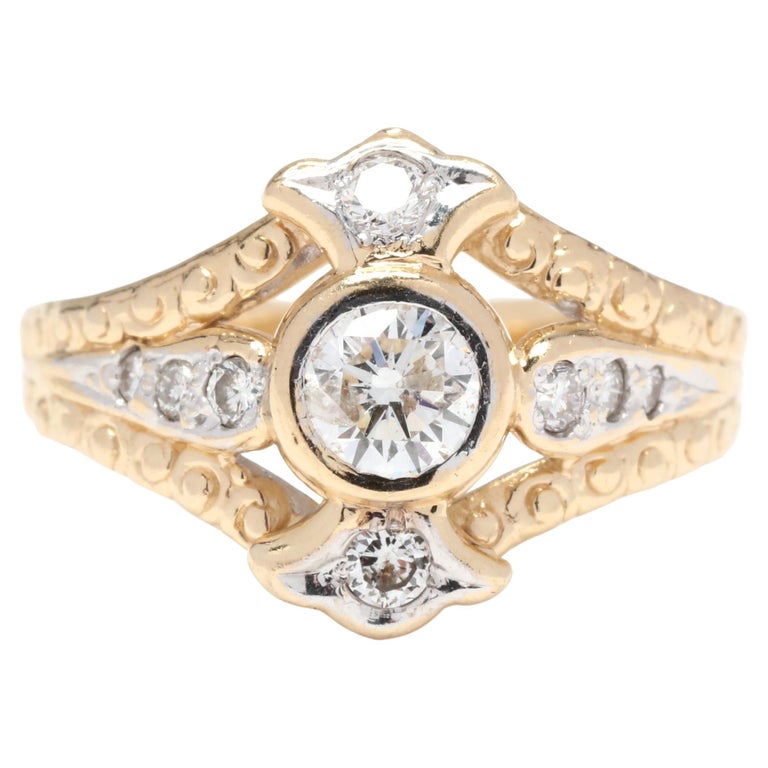 Diamond Swirl Ring, 14K Yellow Gold, Ring, Everyday Diamond Ring For ...