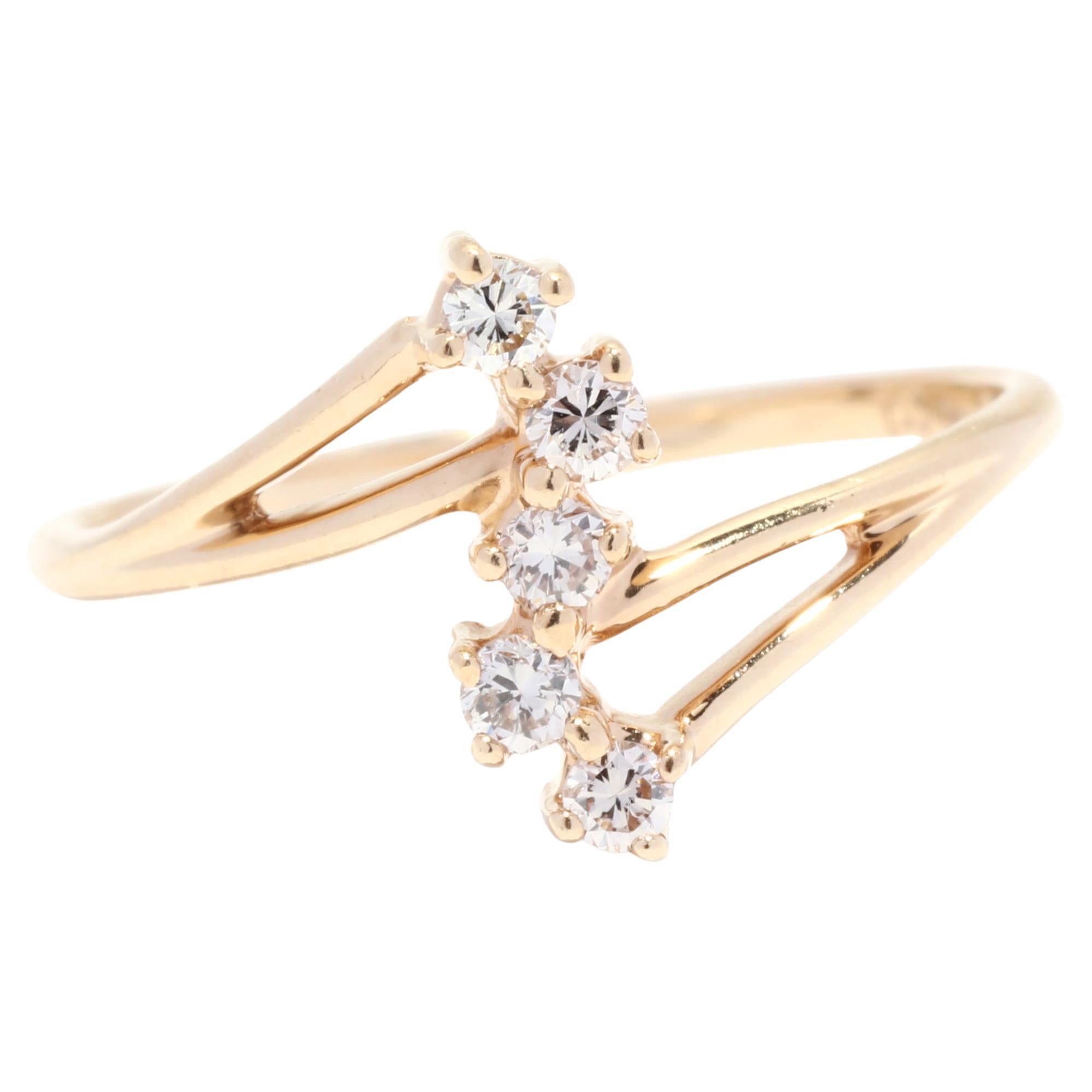 14k Yellow Gold Diamond And Ruby Accented Open Swirl Ring For Sale at ...