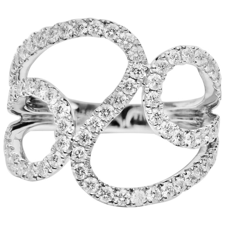 Diamond Swirl Ring For Sale at 1stDibs