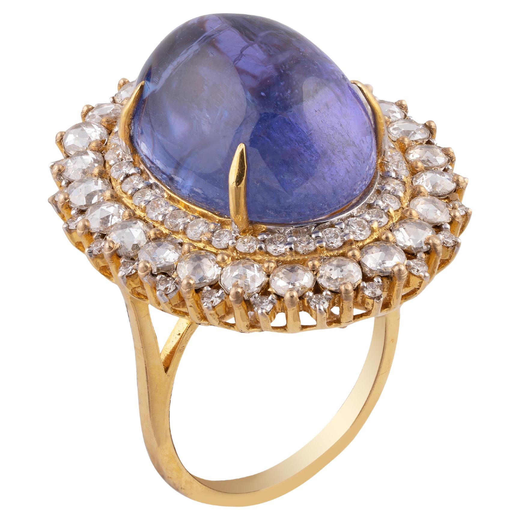 Tanzanite Diamond Gold Ring at 1stDibs