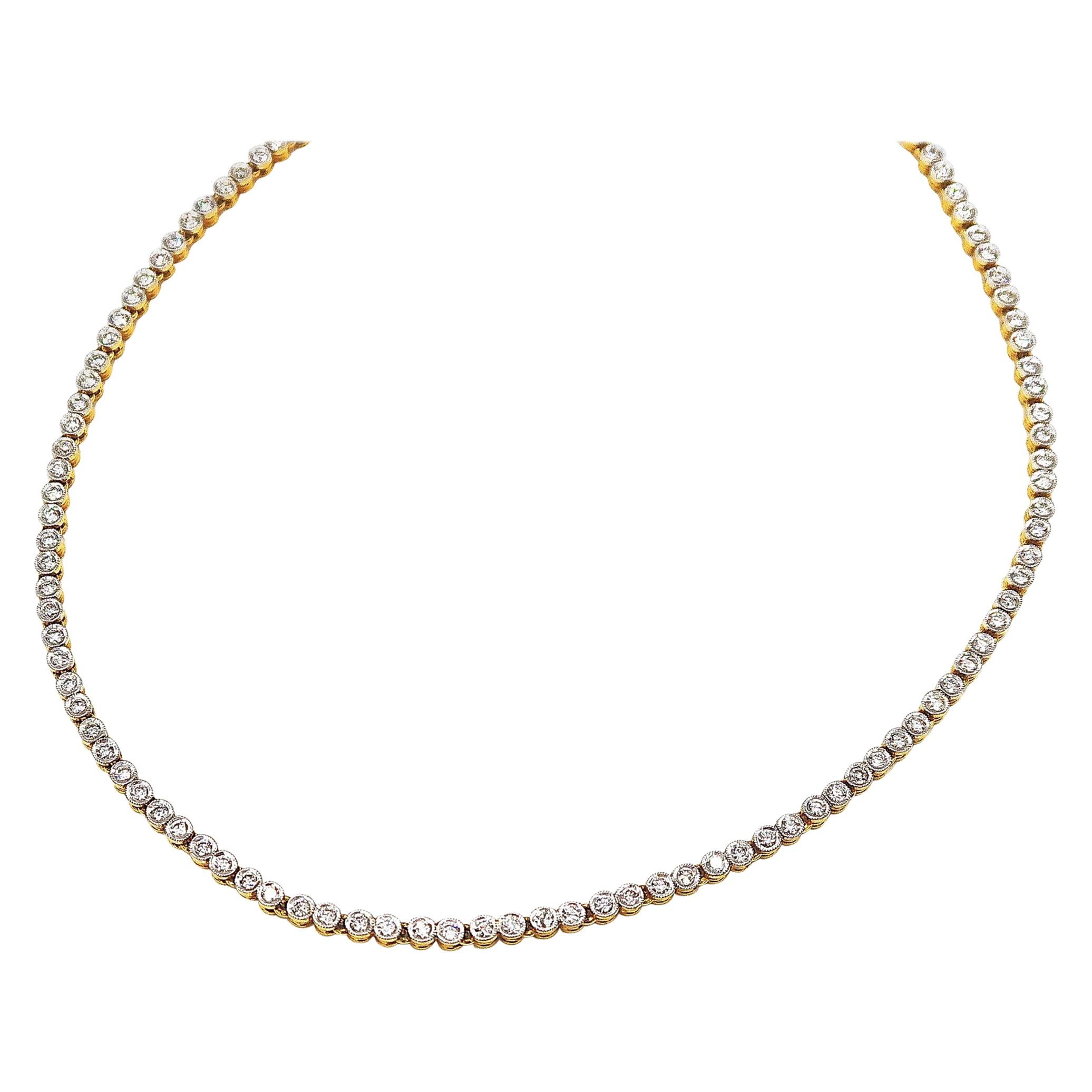 32 Inch Diamond Gold Opera Tennis Necklace For Sale at 1stDibs | long ...