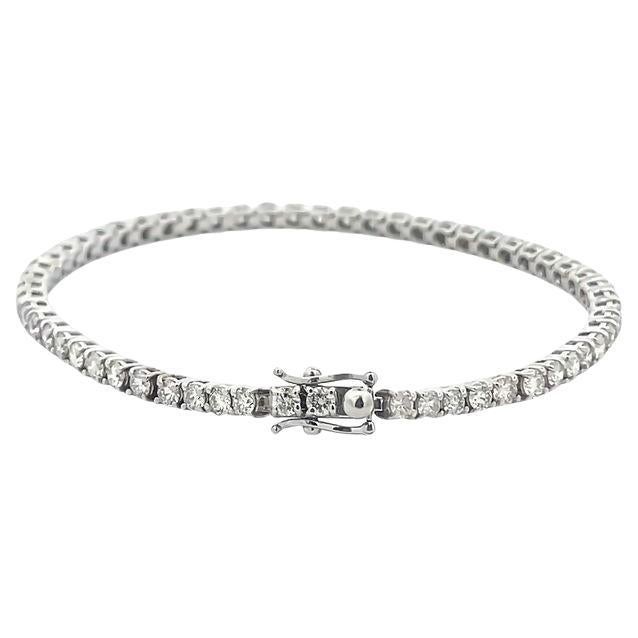 Diamond Tennis Bracelet White Round Diamonds 5 17ct In 14k White Gold