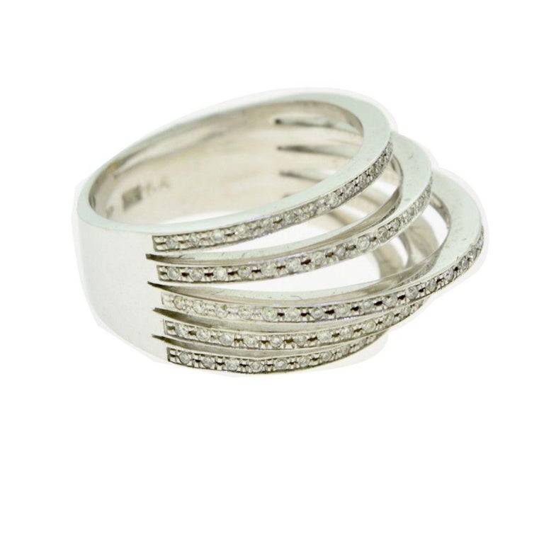 Diamond Three Dimensional Multi Layer Diamond Wide Band Ring For Sale ...