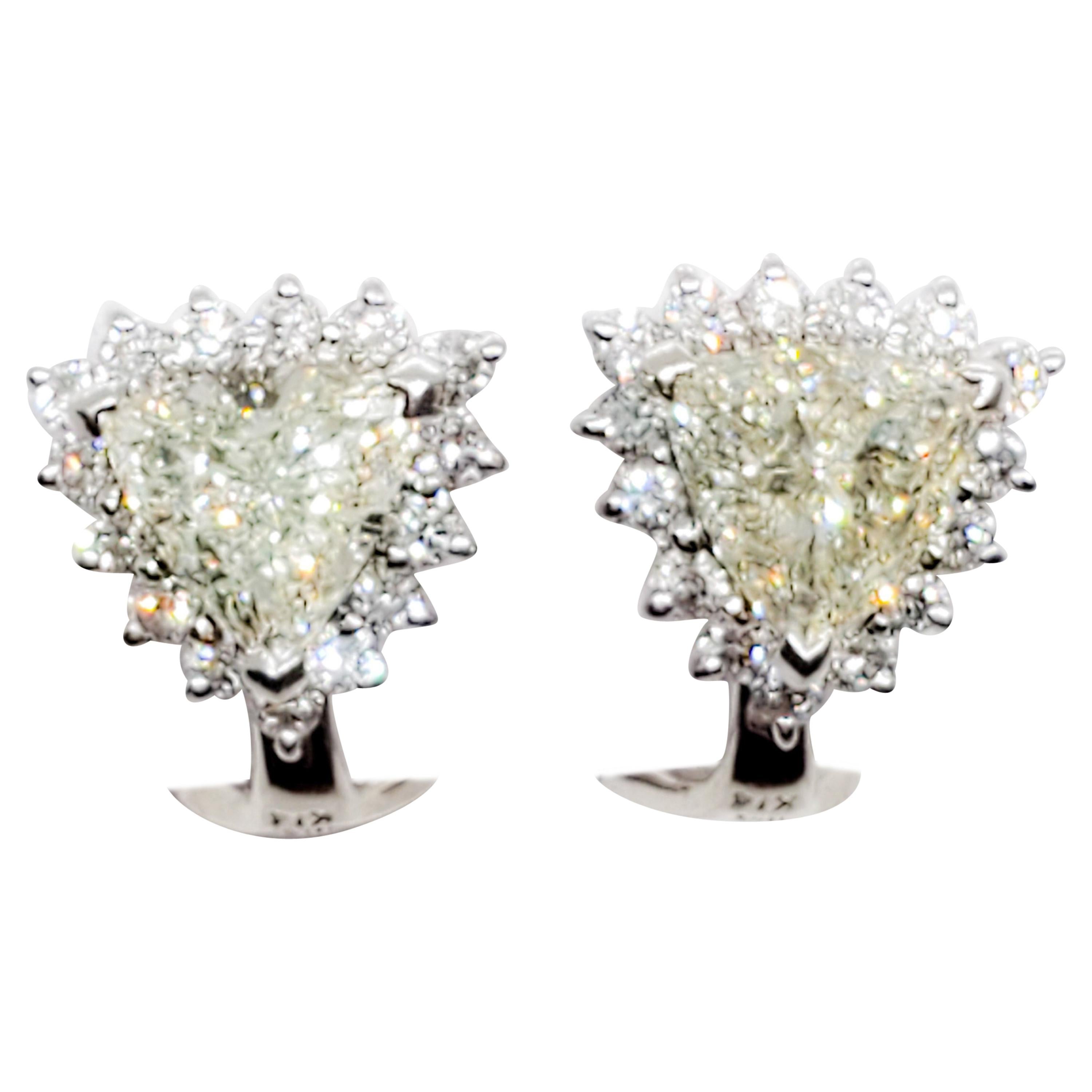 3 Tcw Trillion Cut Diamond Earrings Set in 950 Platinum For Sale at 1stDibs