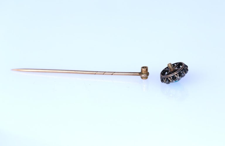 Diamond Turquoise Ring Transformer Brooch Pin, 1890 For Sale at 1stDibs