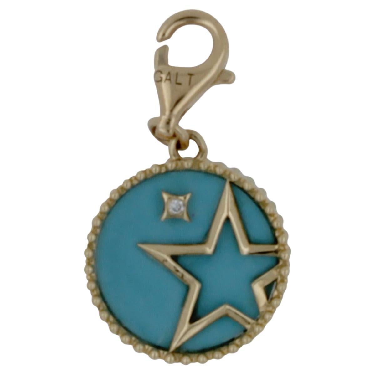 Diamond Moon Star Sky 18 Karat Yellow Gold Lapis Lazuli Medallion Charm ...