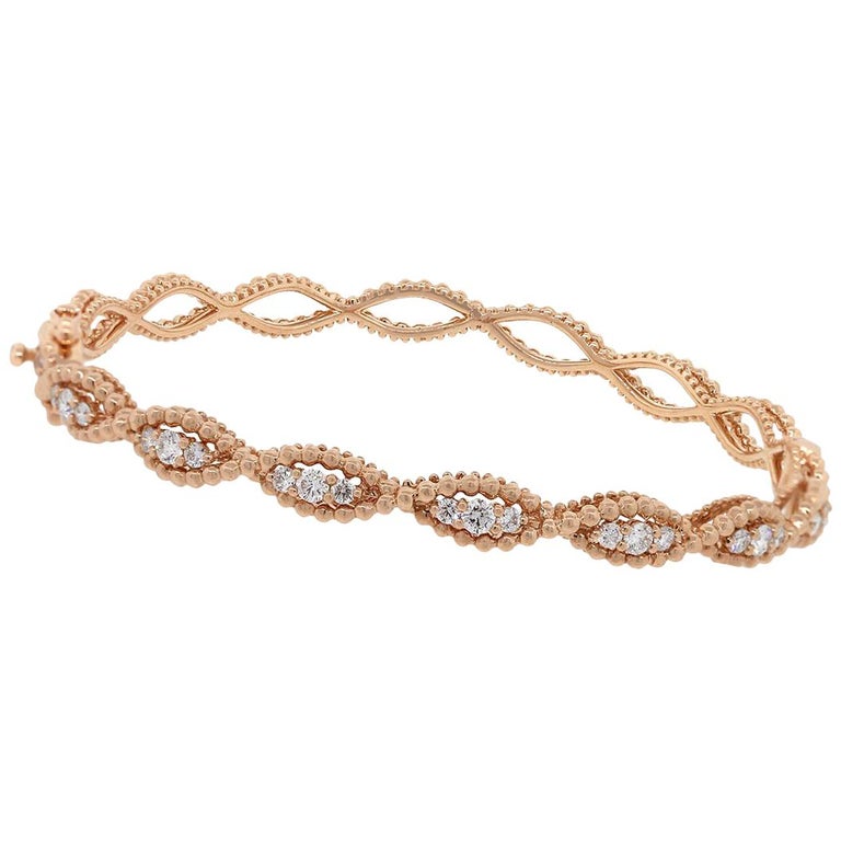 Diamond Twisted Bangle For Sale at 1stDibs