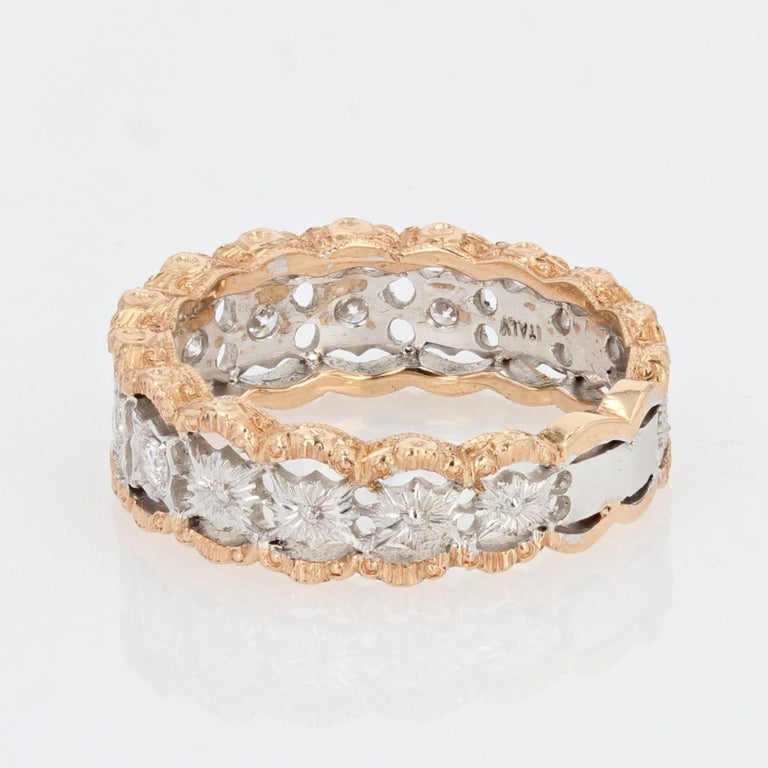 Diamond Two Color Gold Filigree Ring For Sale at 1stDibs