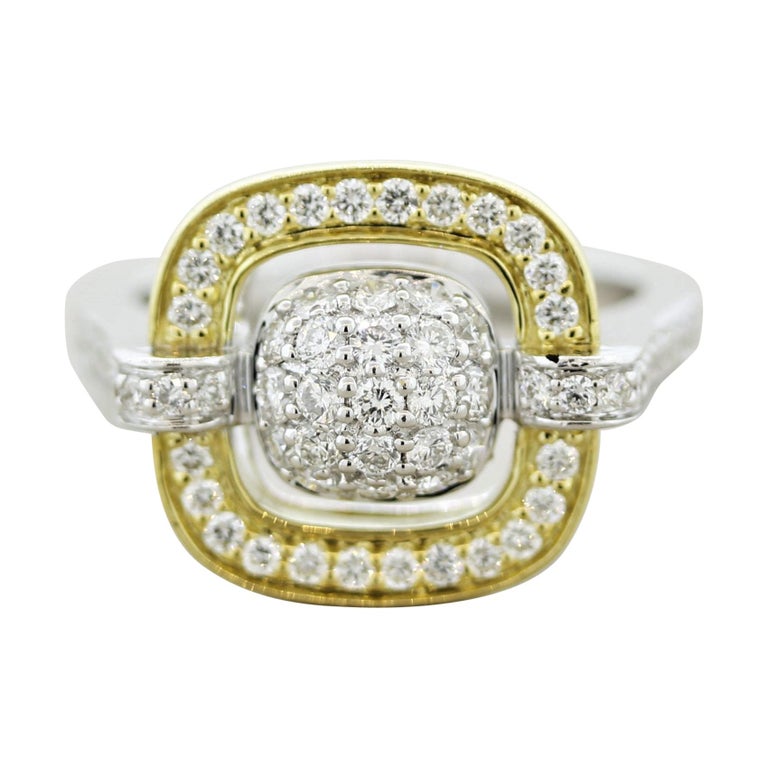 Diamond Two-Tone Gold Ring For Sale at 1stDibs