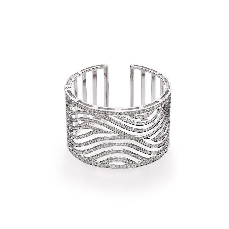 Diamond Waves Bracelet For Sale at 1stDibs