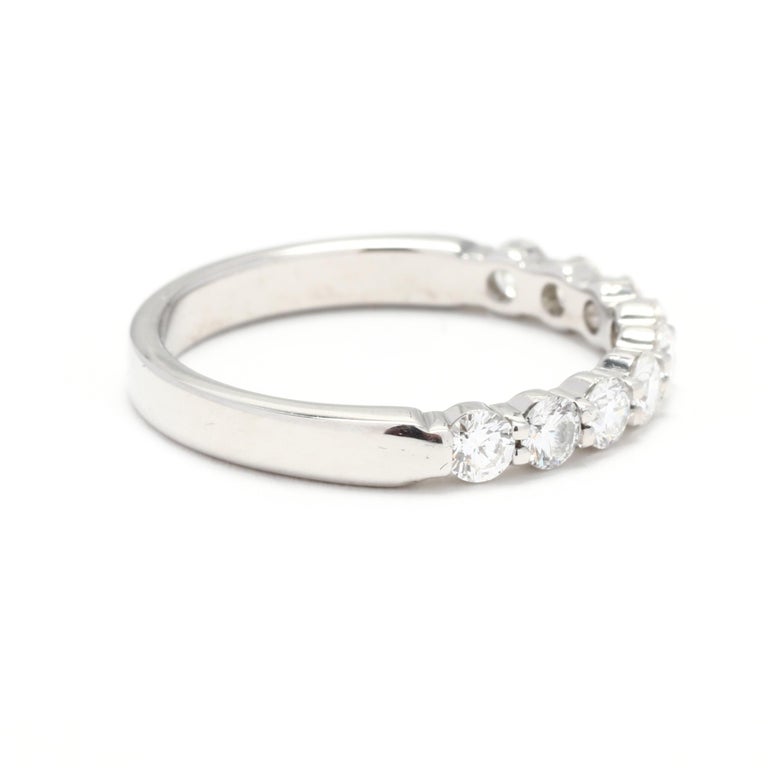 Diamond Wedding Band, Platinum, Stackable Diamond Band For Sale at 1stDibs