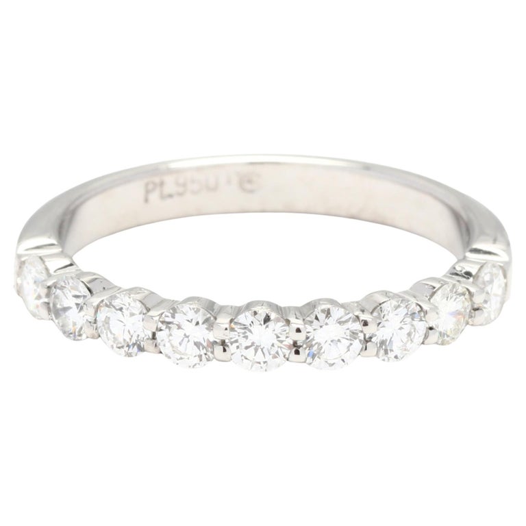Diamond Wedding Band, Platinum, Stackable Diamond Band For Sale at 1stDibs