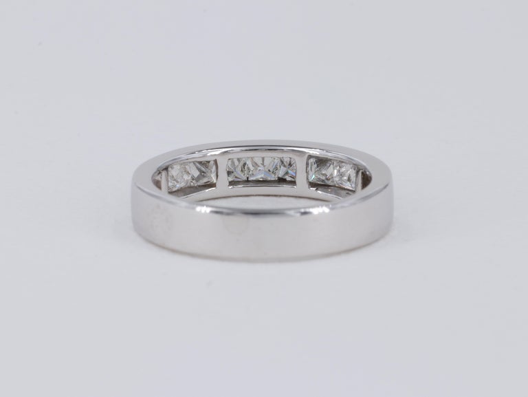Diamond Wedding Band Princess Cut Channel Set in White Gold For Sale at ...