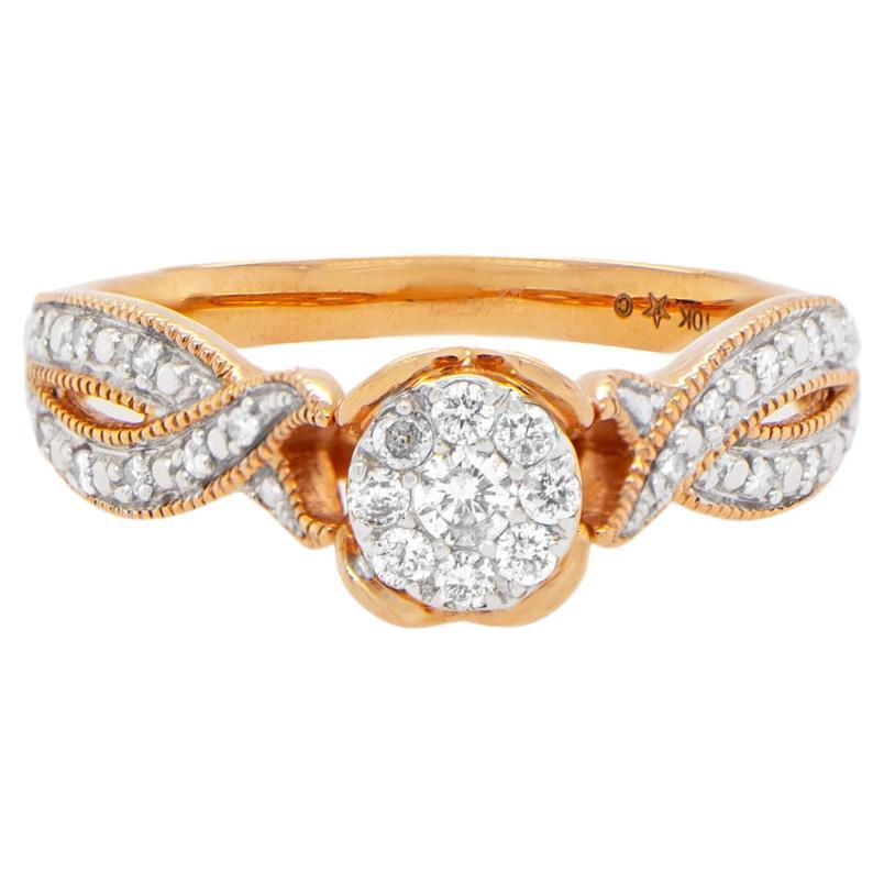 Fabergé Rococo Rose Gold and Diamond Grand Frame Ring For Sale at 1stDibs