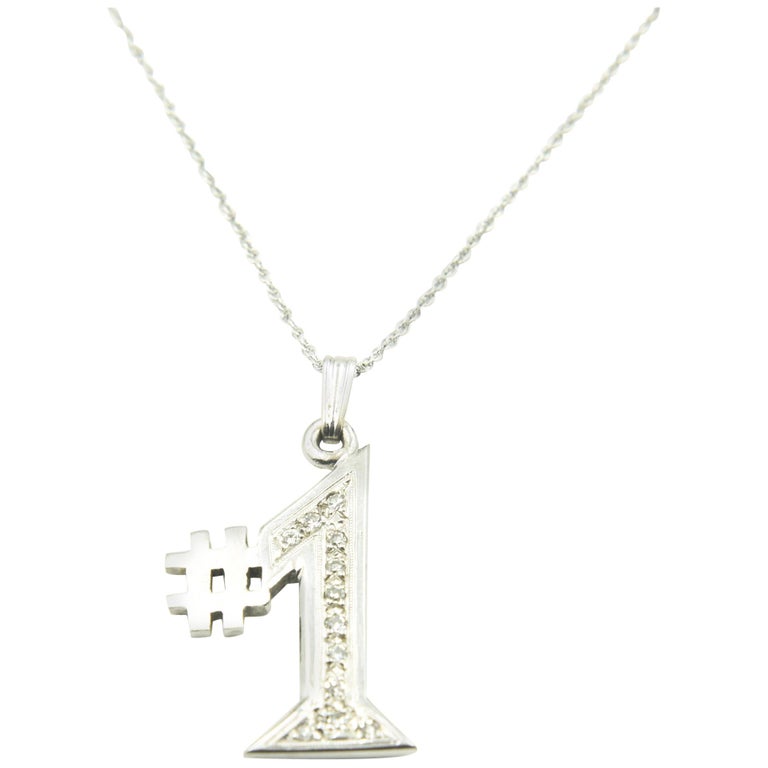 Diamond White Gold #1 Necklace at 1stDibs | 1 necklace