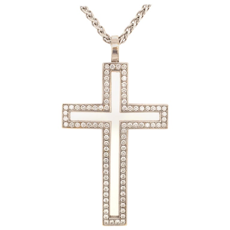 Terrific Diamond Cross White Gold Photos