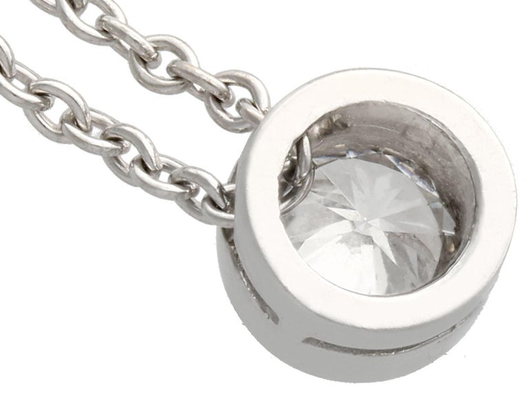Diamond White Gold Solitaire Pendant at 1stDibs