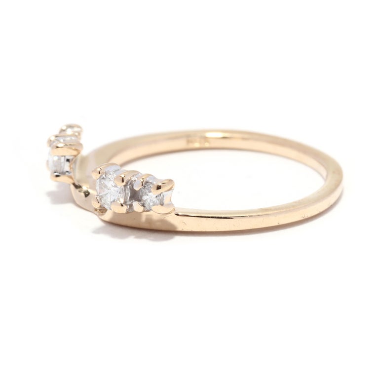Diamond Wrap Ring Guard, 14K Yellow Gold, Ring, Stackable For Sale at ...