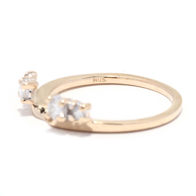 Diamond Wrap Ring Guard, 14K Yellow Gold, Ring, Stackable For Sale at ...