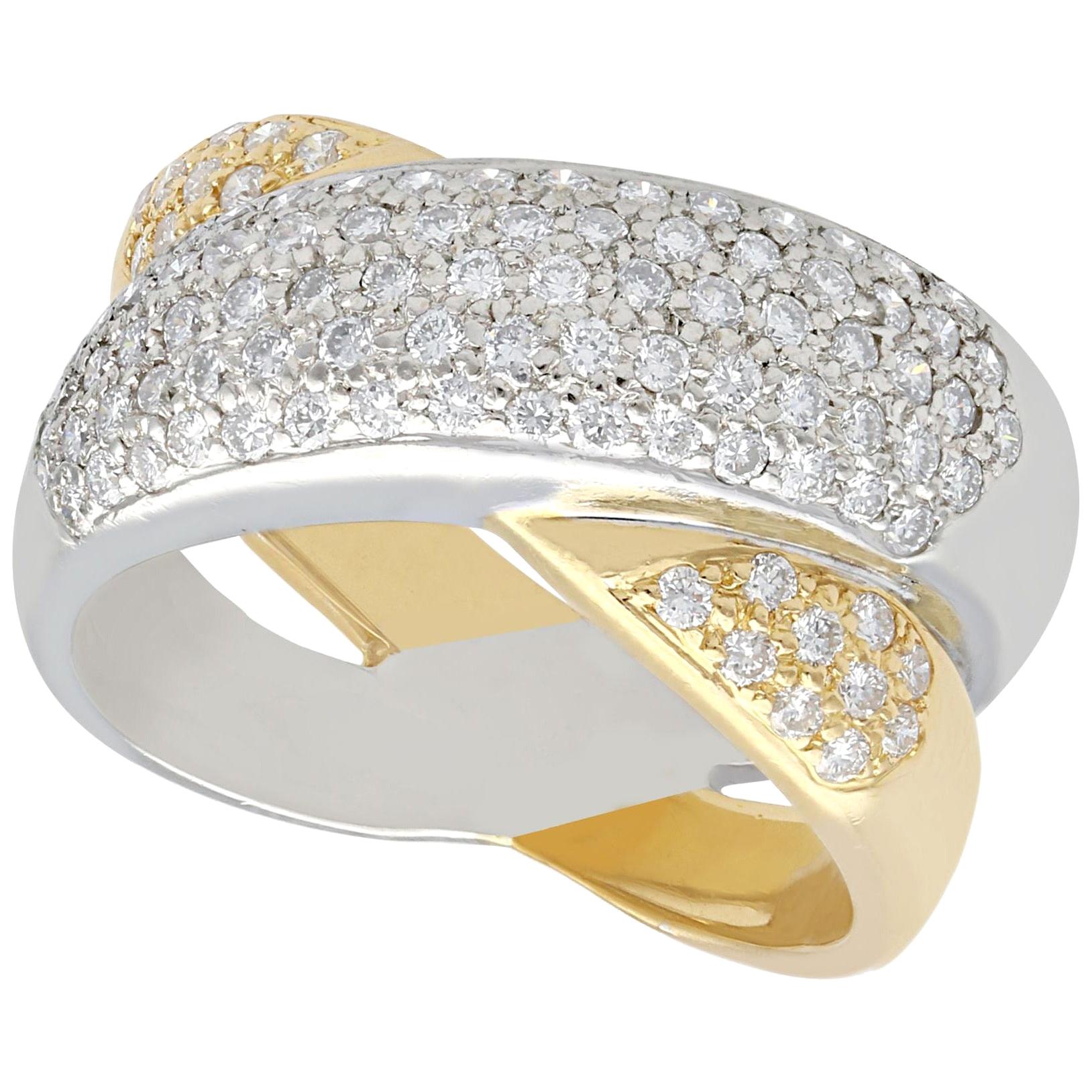 Antique Diamond and Yellow and Rose Gold Cocktail Ring For Sale at 1stDibs