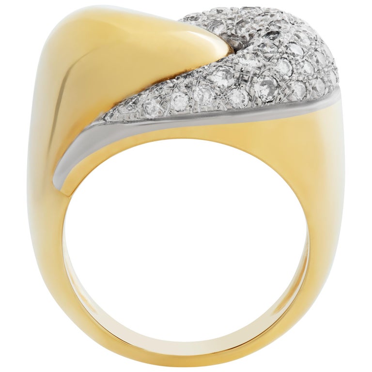 Diamond Yin-Yang Ring in 18k and Pave Diamonds, 1.00 Carats For Sale at ...