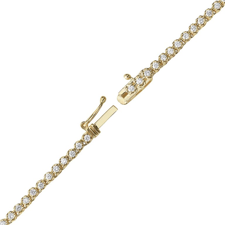 Diamonds 1.96 Carat Straight Line Diamond Tennis Necklace For Sale at ...