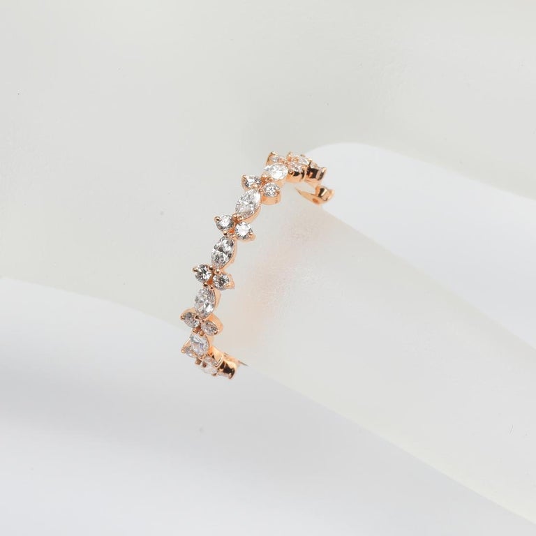 Diamonds and 18K Rose Gold Band Ring For Sale at 1stDibs