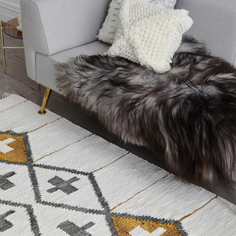 Diamonds and Crosses Totem Rug in Cream Large For Sale at 1stDibs