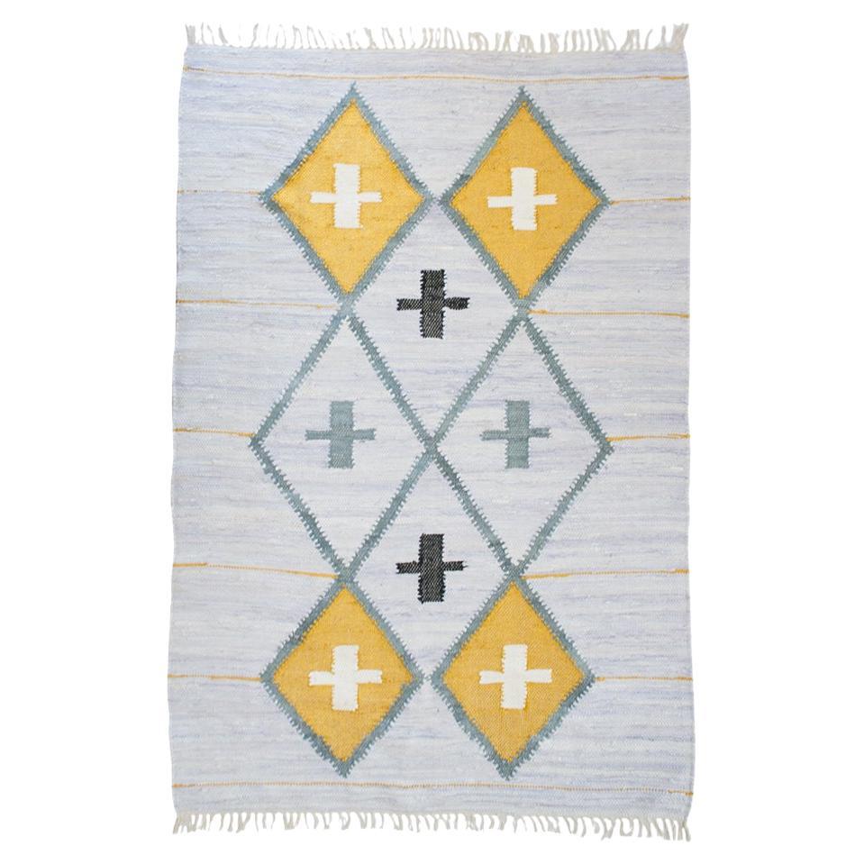 Diamonds and Crosses Totem Rug in Lavender Small For Sale at 1stDibs