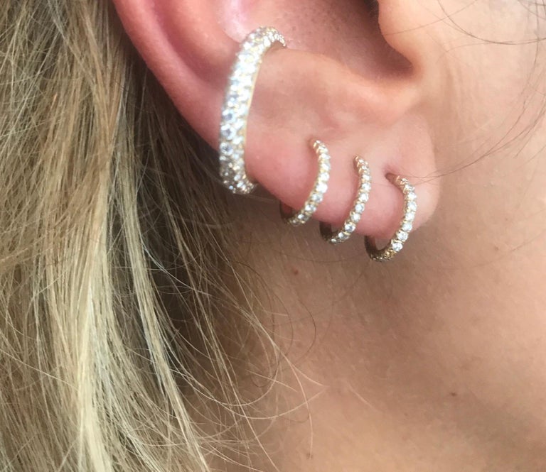 18 Karat Gold Diamond Triple Ear Cuff Earring For Sale at 1stDibs