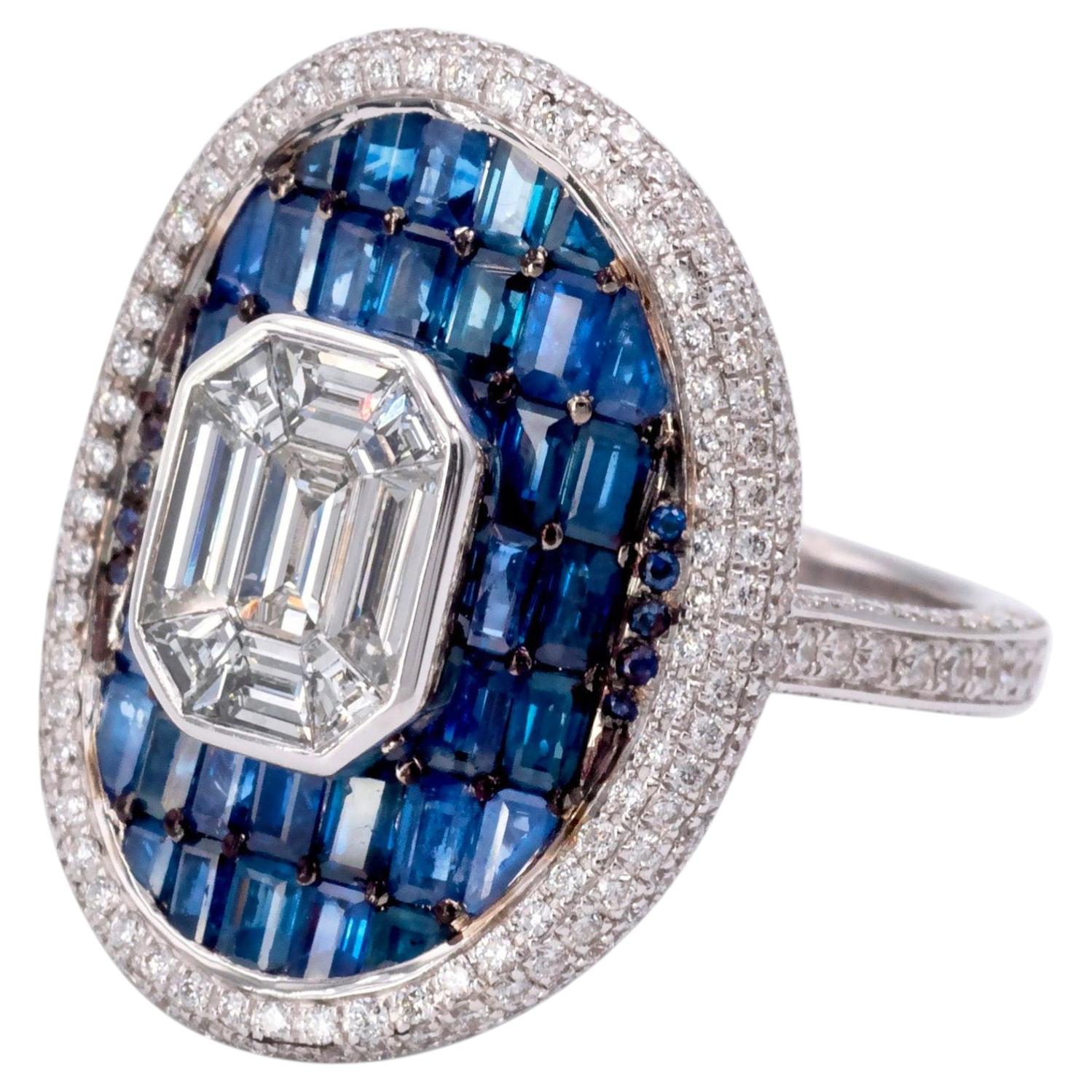 MICHELE DELLA VALLE Ring Platinum GIA Cert 10.50 Sapphire, Emerald's ...