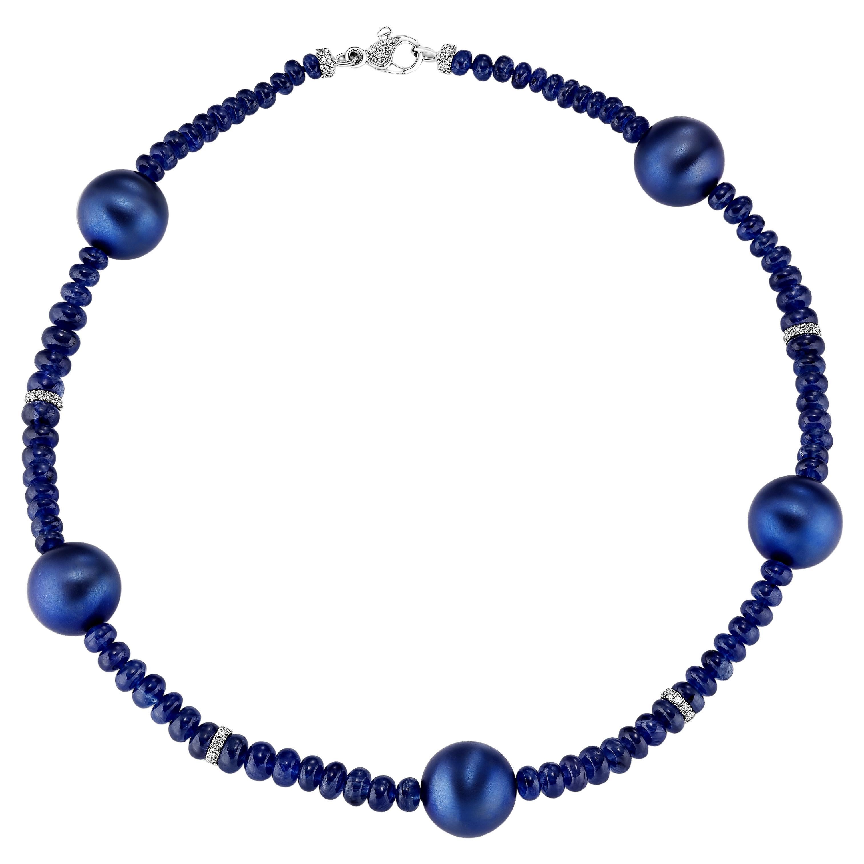 Titanium Necklace with Black Diamonds For Sale at 1stDibs