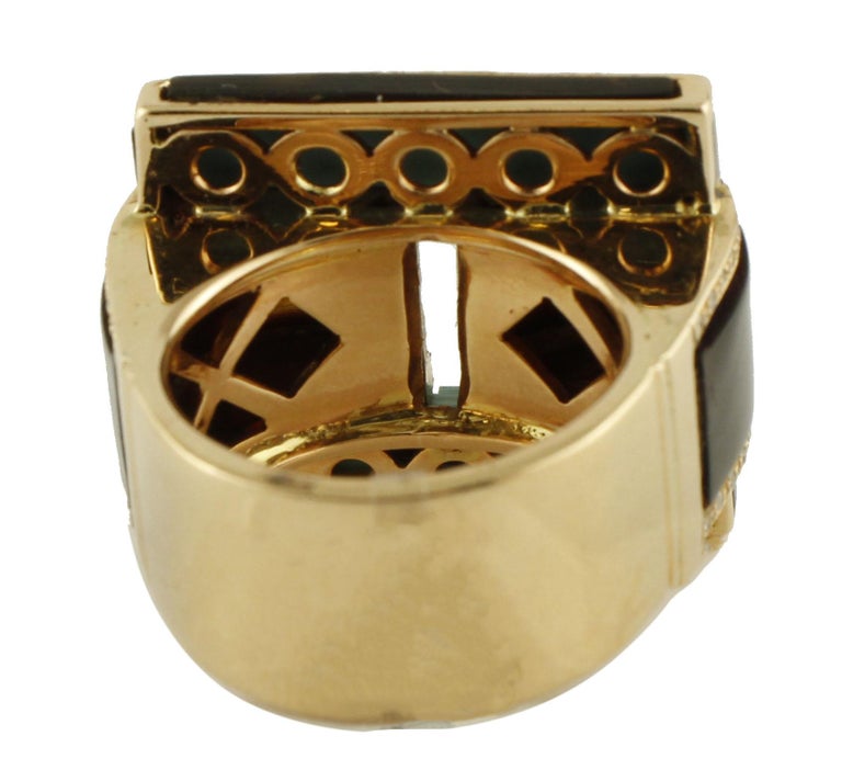 Diamonds, Brown Hard Stone, Turquoise Rose Gold Buckle Shape Fashion ...