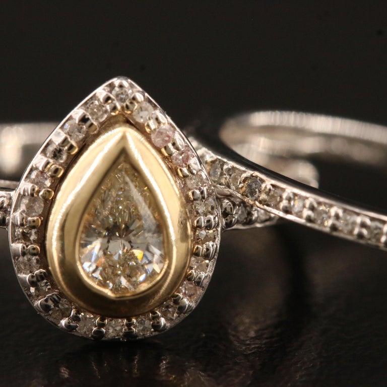 Customizable Diamonds Engagement Ring Set, Bridal Diamonds Wedding Ring ...