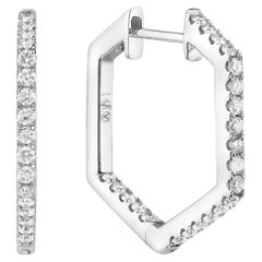Round Brilliant Diamond In and Out Hoop Earrings For Sale at 1stDibs