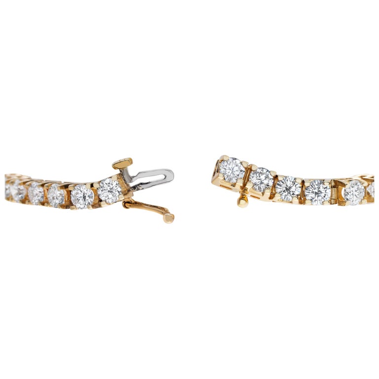 Diamonds Line Bracelet with Approx 7.60 Carats Round Brilliant Cut ...