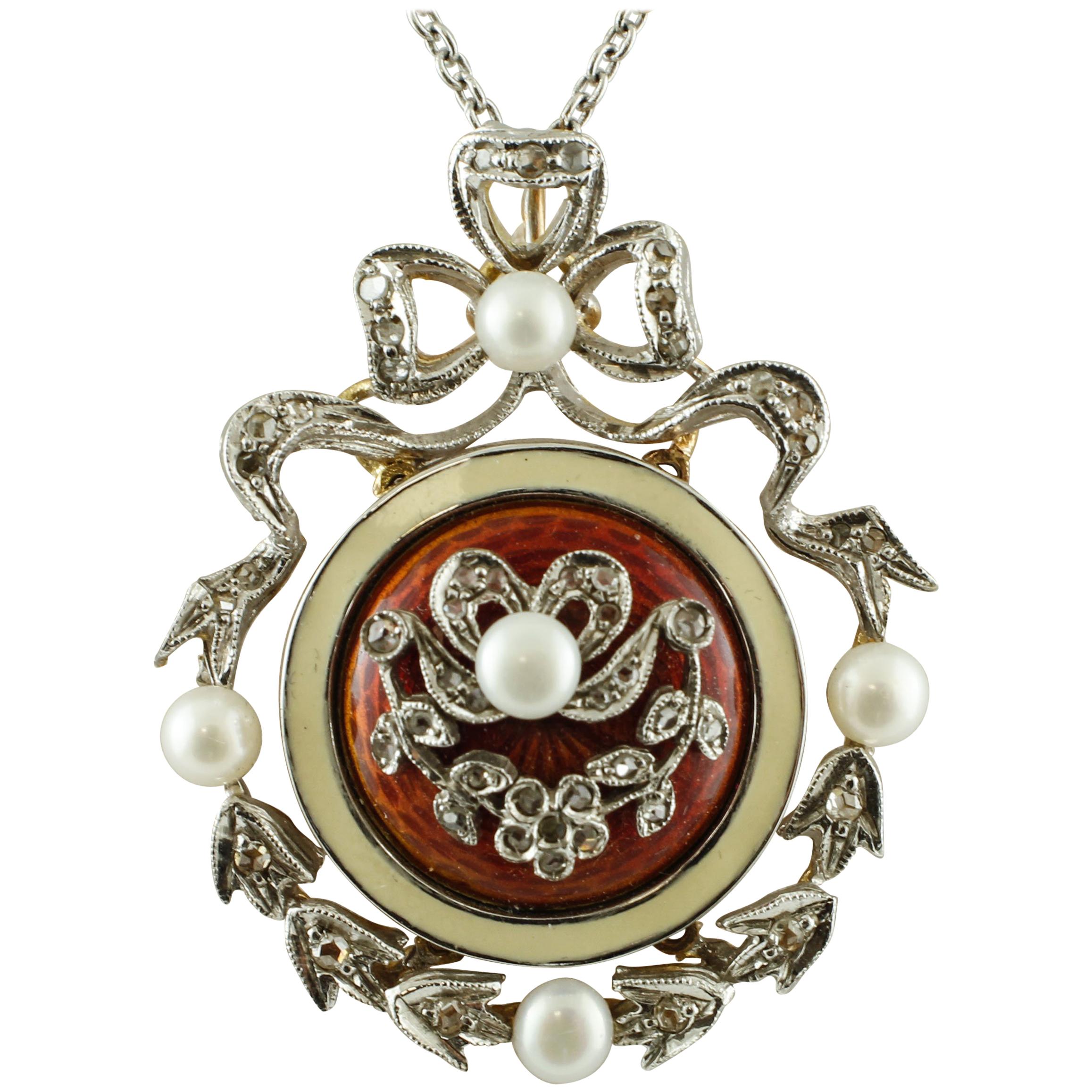 14 Karat Rose Gold Globe Map Pendant Necklace with Diamond ...