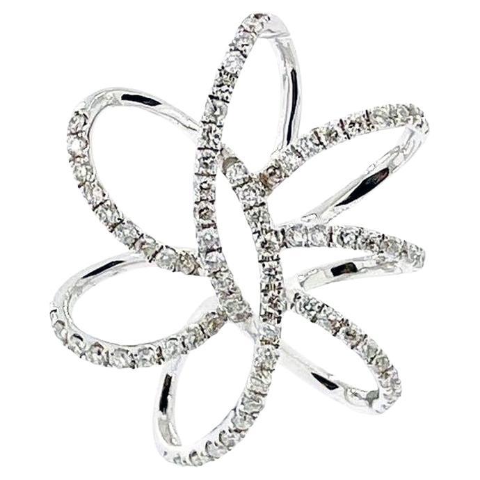 18 Karat Gold Floral White and Chocolate Diamonds Round Pendant by ...