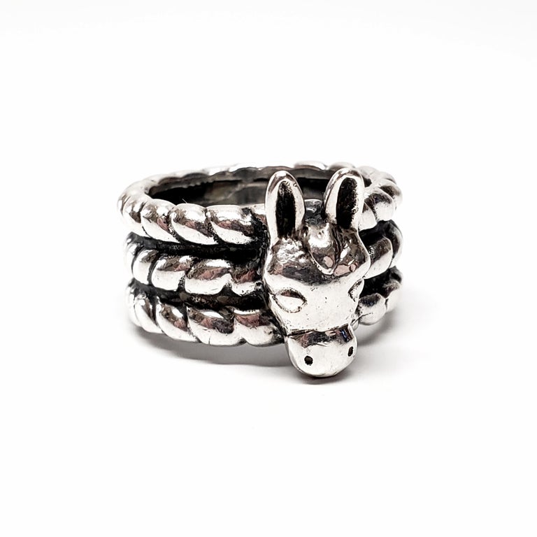 Dian Malouf Sterling Silver Texas Donkey Ring at 1stDibs